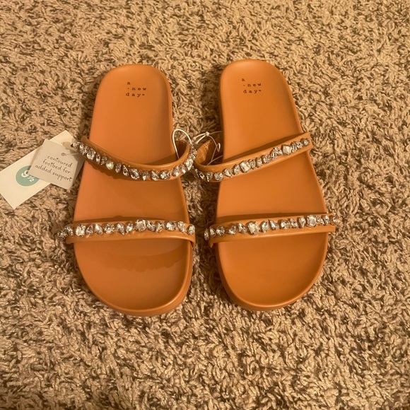 Shoes | Caramel Colored Jeweled Sandals | Poshmark